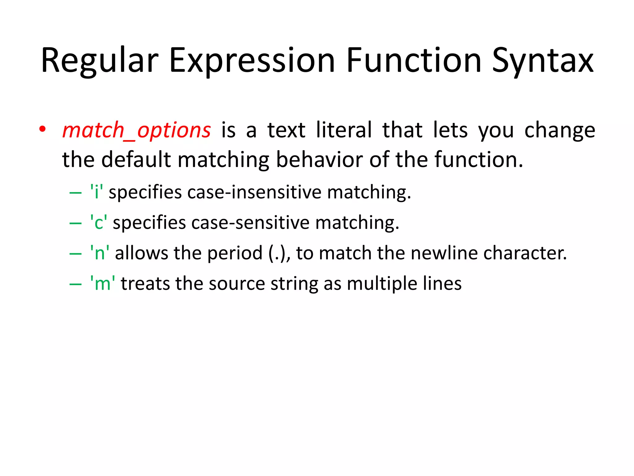 11. using regular expressions with oracle database | PPT