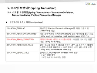 스프링 마이바티스 무료강의 / 챕터5. 스프링 트랜잭션(Spring Transaction) | PPT