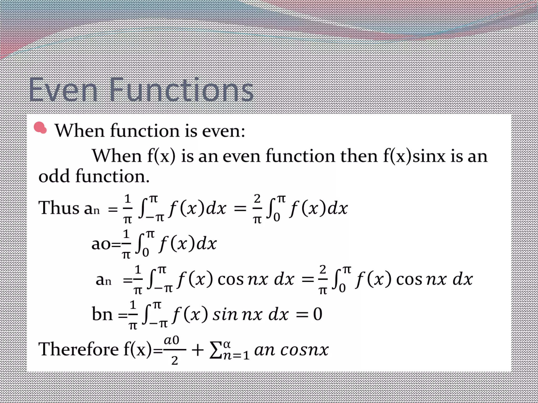 aem : Fourier series of Even and Odd Function | PPT
