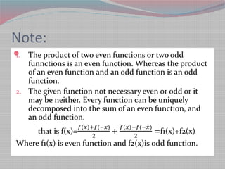 aem : Fourier series of Even and Odd Function | PPT