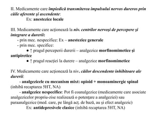 11. farmacoterapia durerii. analgezice opioide. analgezice antipirerice ...