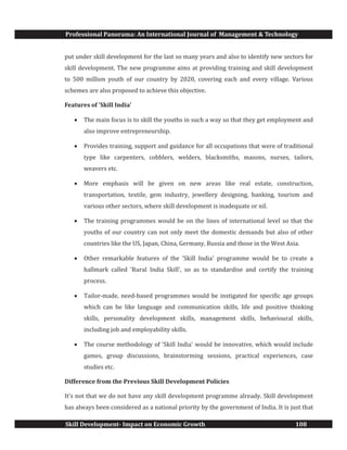Skill Development: Impact on Economic Growth | PDF