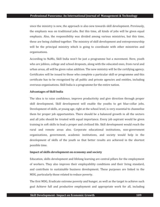 Skill Development: Impact on Economic Growth | PDF