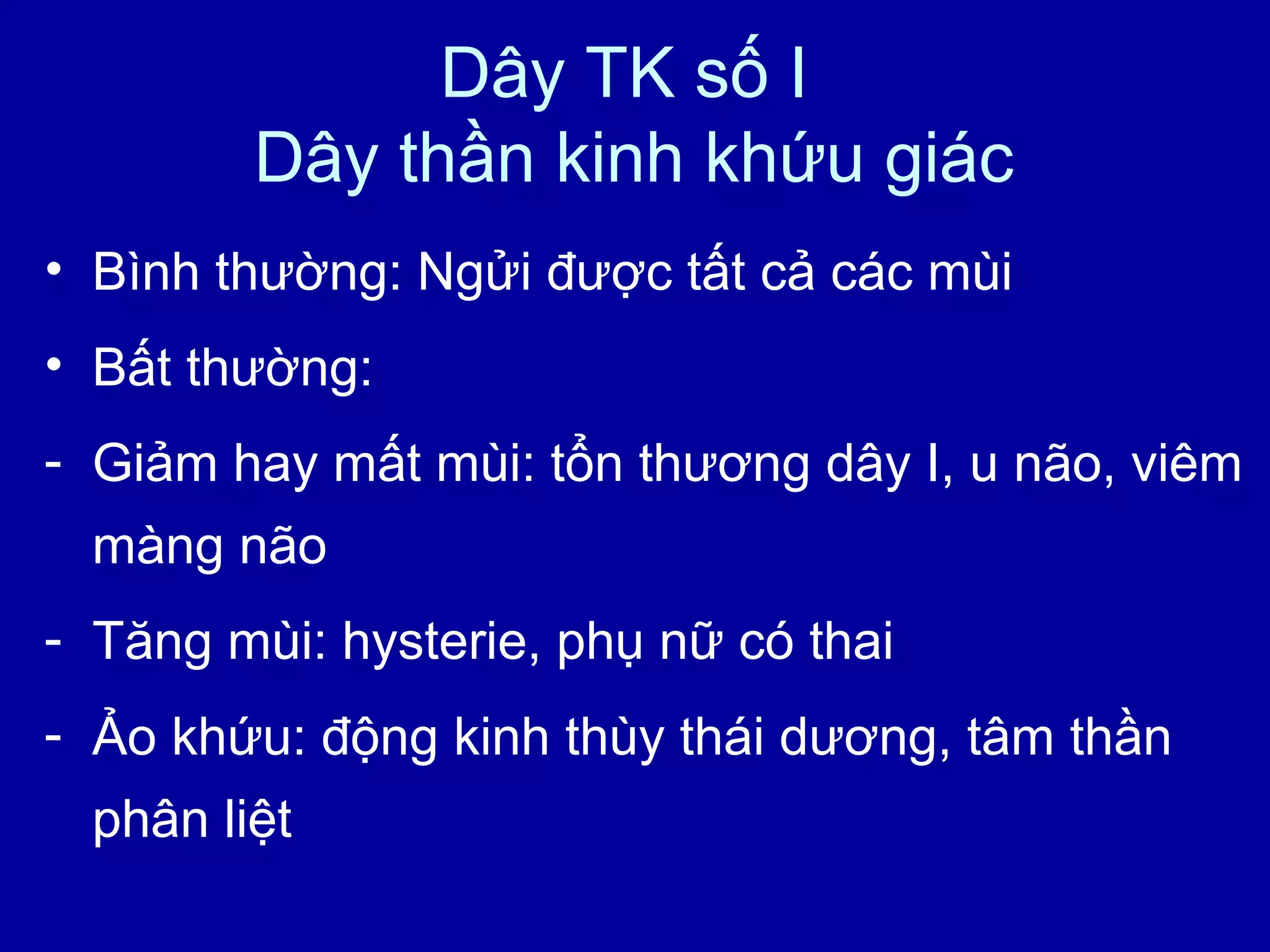 Khám 12 đôi dây thần kinh sọ | PPT