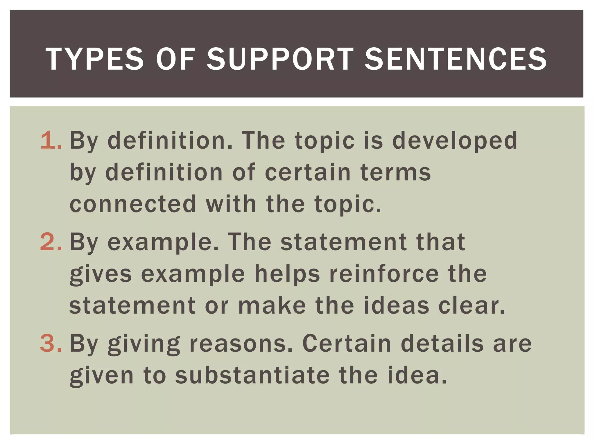 11.the supporting sentence | PPTX