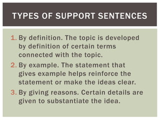 11.the supporting sentence | PPTX | Weather | Science