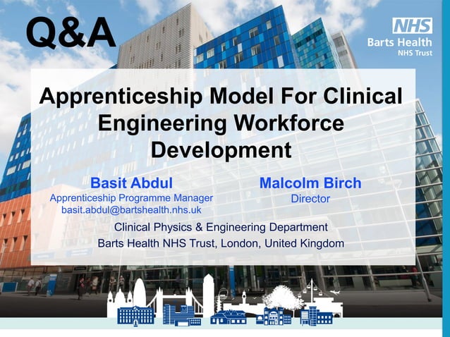 Apprenticeship Model For Clinical Engineering Workforce Development | PPT