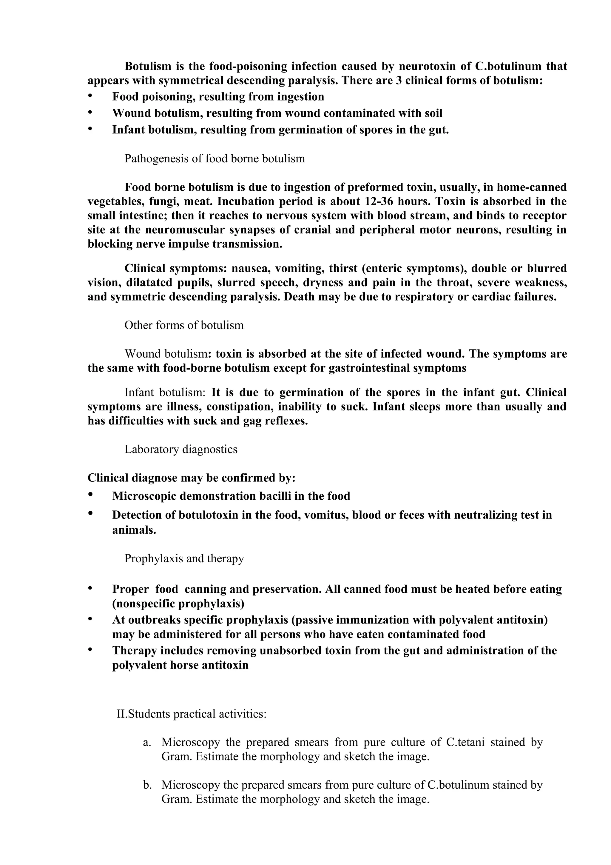 Clostridia. Clostridia Tetani & Clostridia Botulinum. Prevention of ...