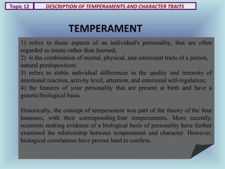 Description of temperament & character traits | PPT