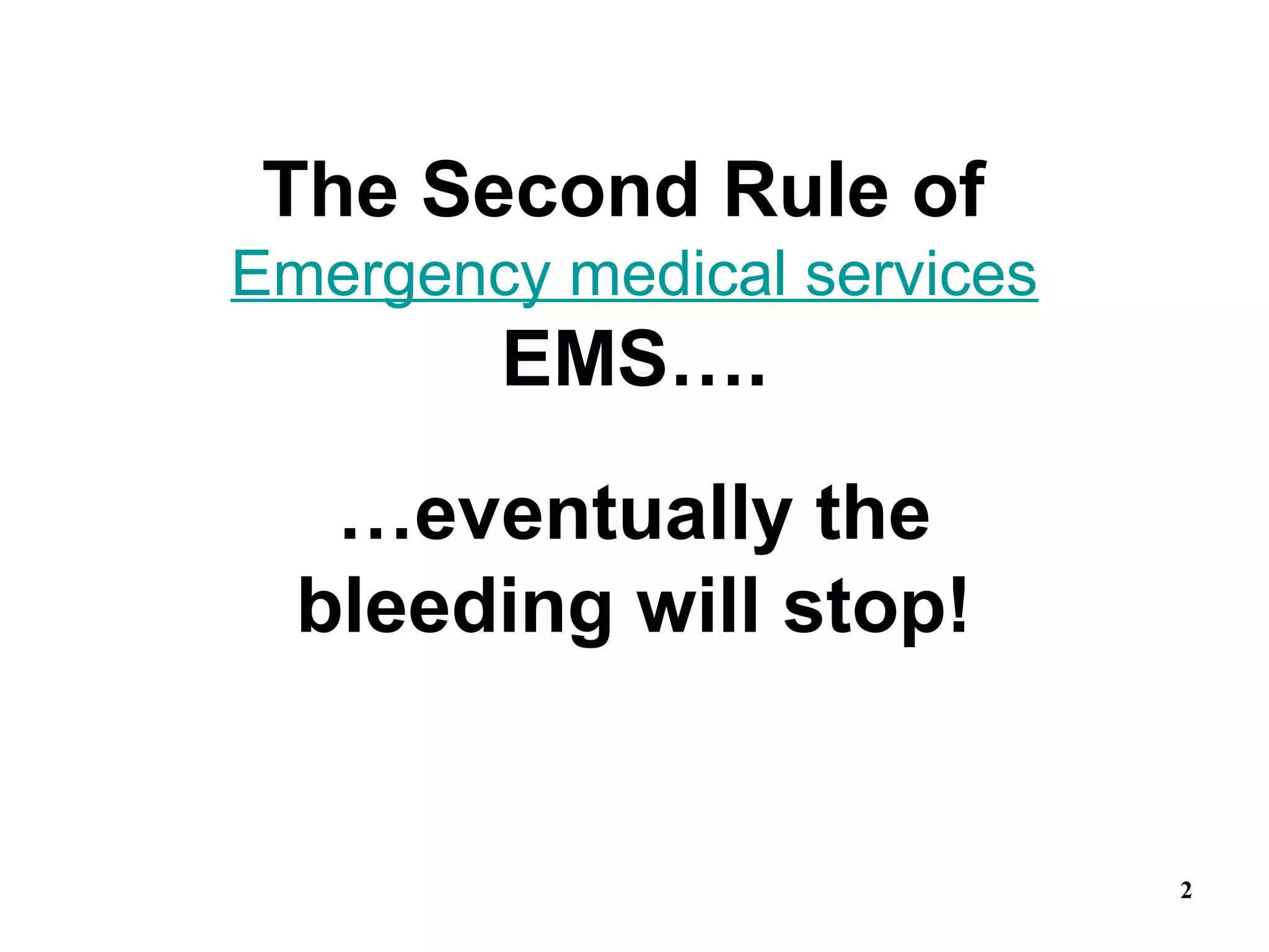 Bleeding and Shock. Emergency Medial Services | PPT