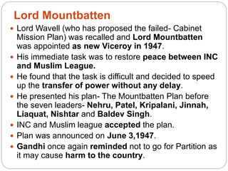Indian Independence and Partition of India | PPTX
