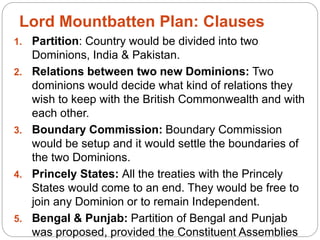 Indian Independence and Partition of India | PPTX