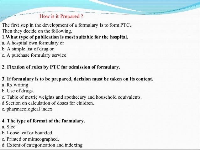 Hospital Formulary system