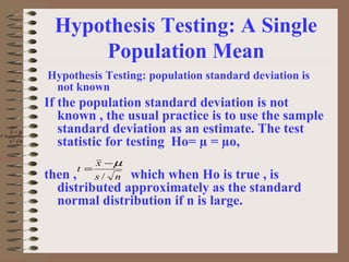 Normal & t-test_confidence interval | PPT