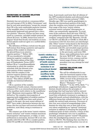 centric relation a historical and contemporary orthodontic perspective ...