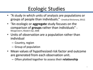Levels of analysis and levels of inference in ecological study | PPTX