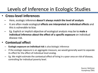 Levels of analysis and levels of inference in ecological study | PPTX