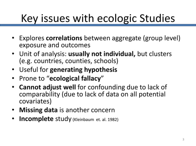 Levels of analysis and levels of inference in ecological study | PPTX ...