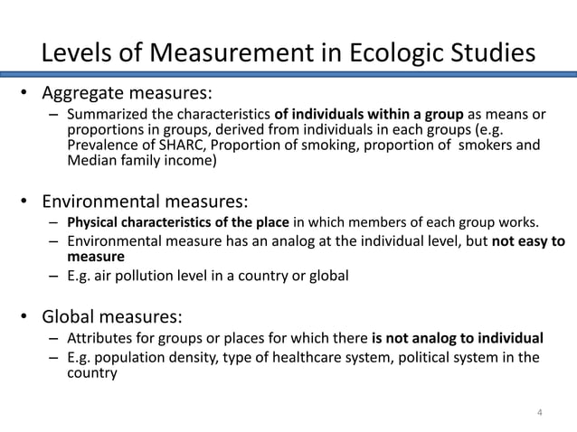Levels of analysis and levels of inference in ecological study | PPTX ...
