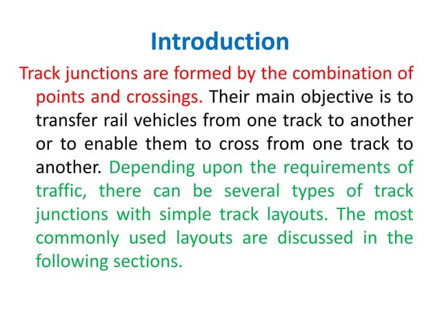 11.track junctions and layouts | PPTX | Rail Travel | Travel Type