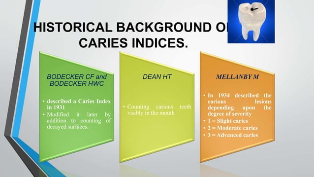 DENTAL CARIES - INDICES | PPTX