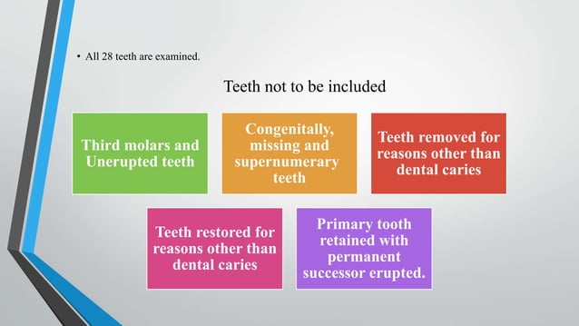 DENTAL CARIES - INDICES | PPTX