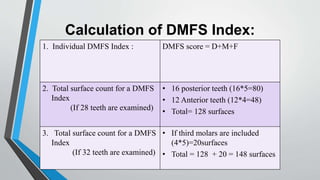 DENTAL CARIES - INDICES | PPTX