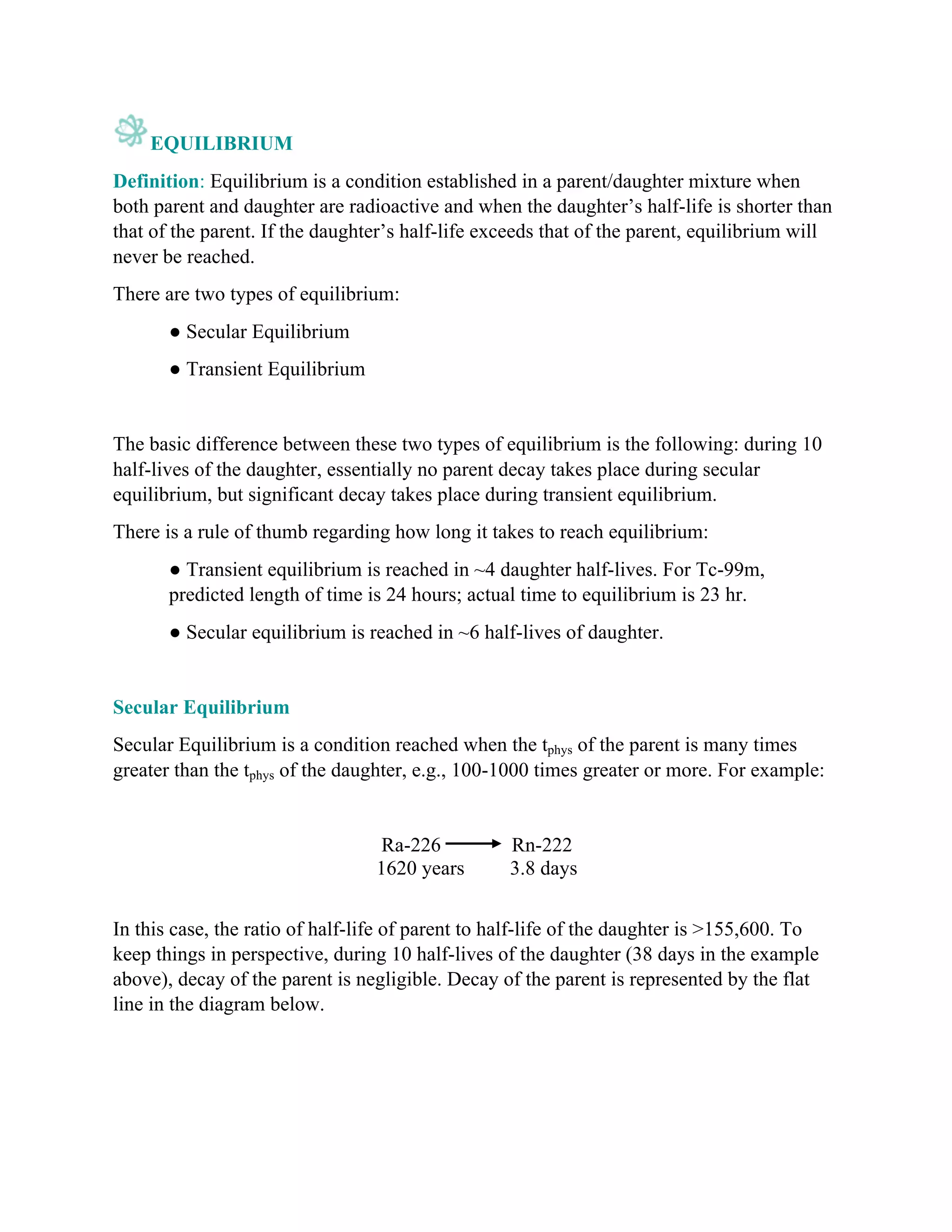 Radionuclide Generators and Equilibrium | PDF