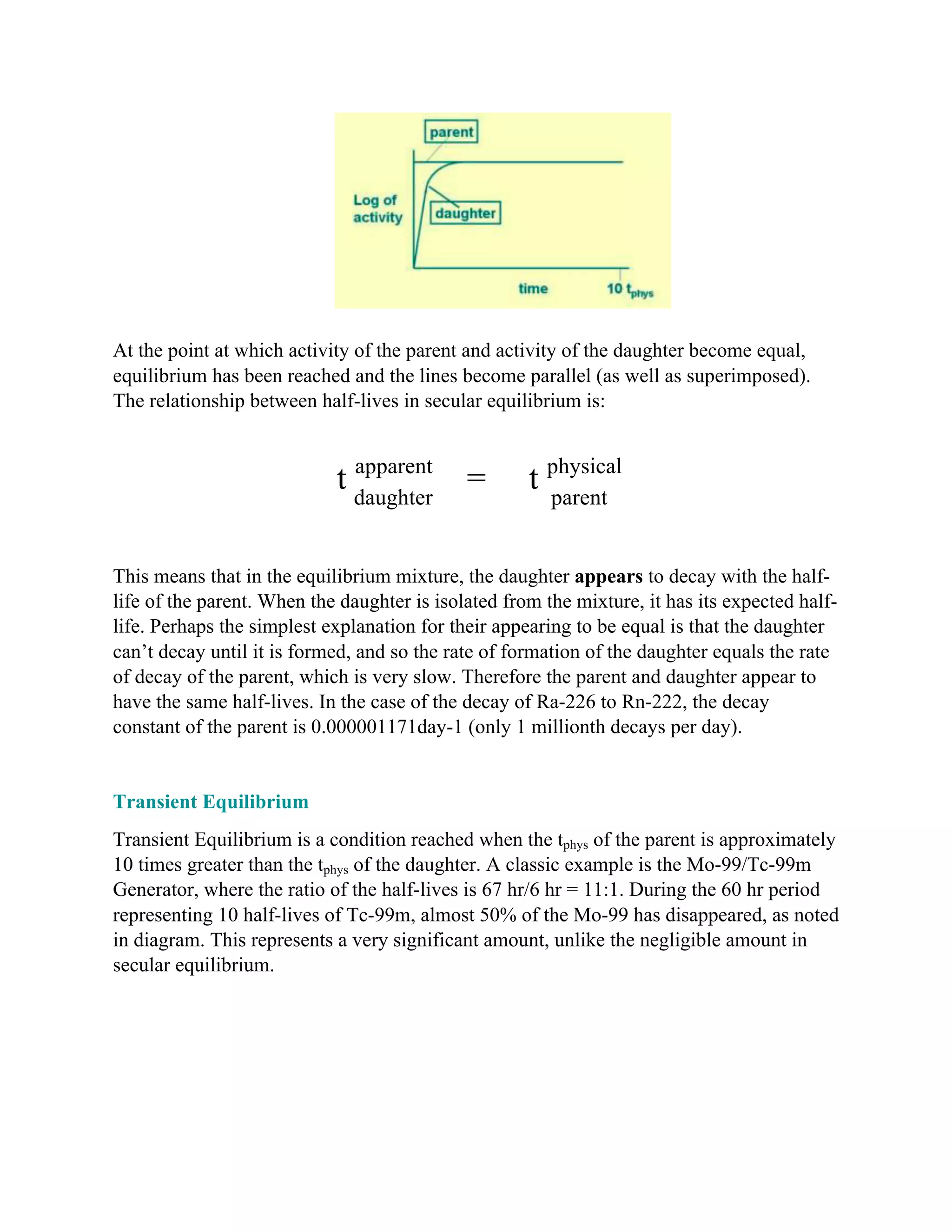 Radionuclide Generators and Equilibrium | PDF