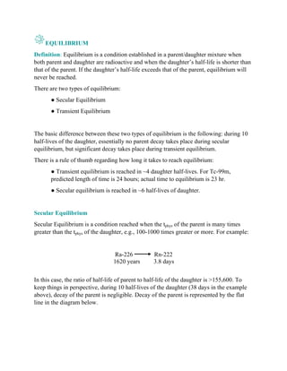 Radionuclide Generators and Equilibrium | PDF