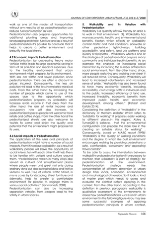 The Pedestrianisation and Its Relation with Enhancing Walkability in ...