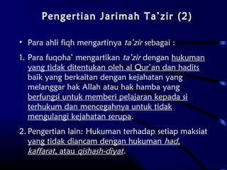 jarimah ta'zir | PPT