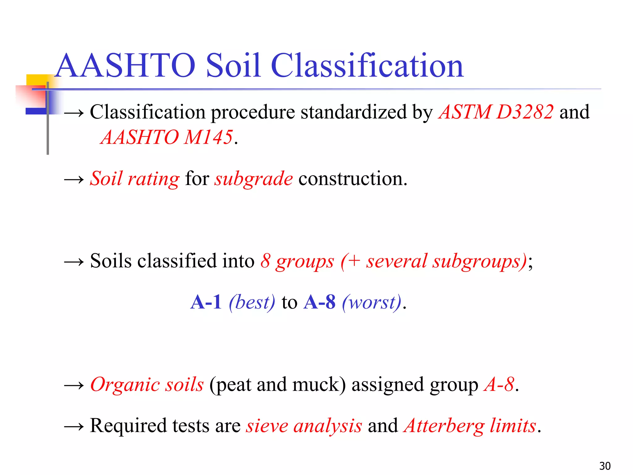 Geotechnical Engineering-I [Lec #11: USCS & AASHTO] | PPSX