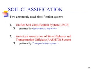 Geotechnical Engineering-I [Lec #11: USCS & AASHTO] | PPSX