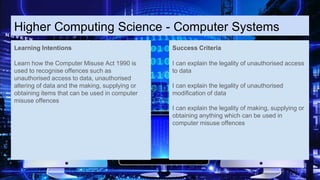 11. cs sr p - computer misuse act 1990 | PPTX | Crime & Harmful Acts to Individuals, Society ...