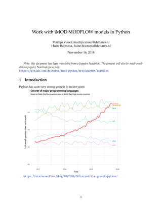 DSD-INT 2018 Work with iMOD MODFLOW models in Python - Visser Bootsma | PDF | Physics | Science