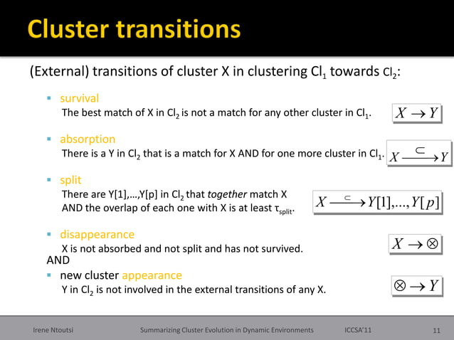 Summarizing Cluster Evolution in Dynamic Environments | PPT