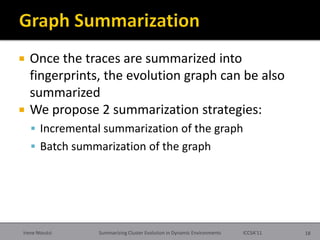 Summarizing Cluster Evolution in Dynamic Environments | PPT