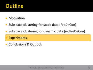Density Based Subspace Clustering Over Dynamic Data | PPT