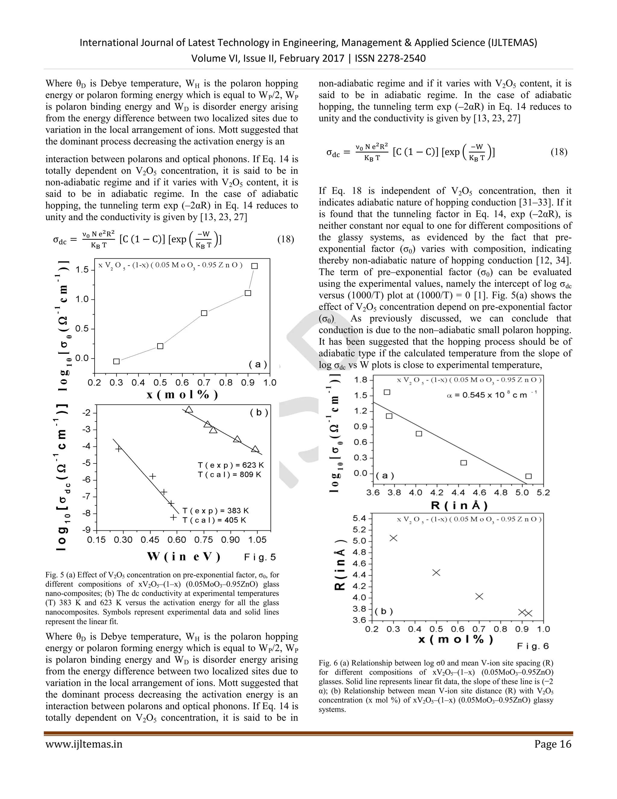 DC Electrical Transport Properties and Non–adiabatic Small Polaron Hopping conduction in ...
