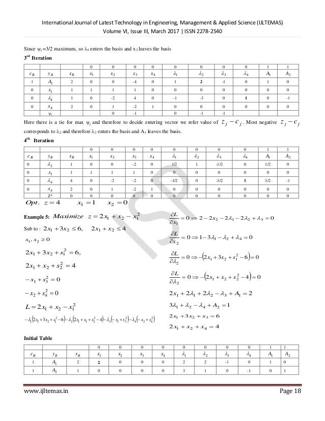 Optimum Solution Of Quadratic Programming Problem By Wolfes Modifie 