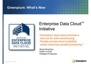 Greenplum: Driving the future of Data Warehousing and Analytics | PPT