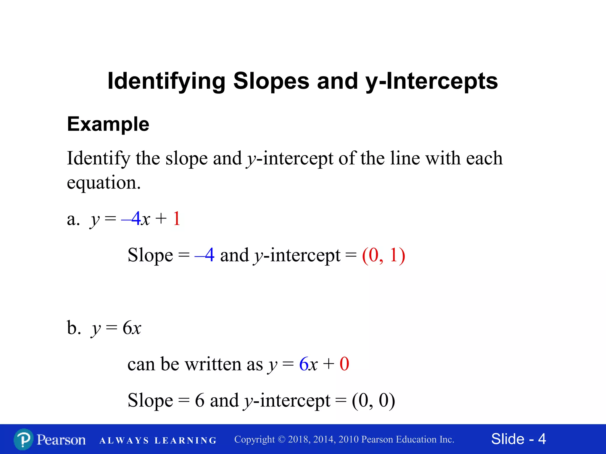 11.4 slope intercept form of a linear equation | PPTX