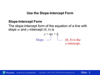 11.4 slope intercept form of a linear equation | PPTX