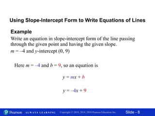 11.4 slope intercept form of a linear equation | PPTX
