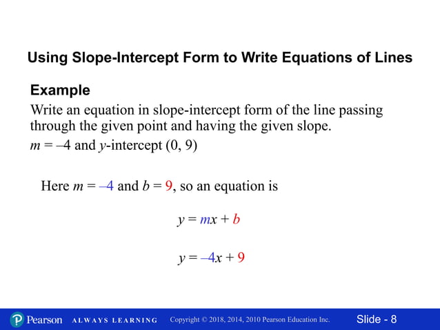 11.4 slope intercept form of a linear equation | PPTX | Physics | Science
