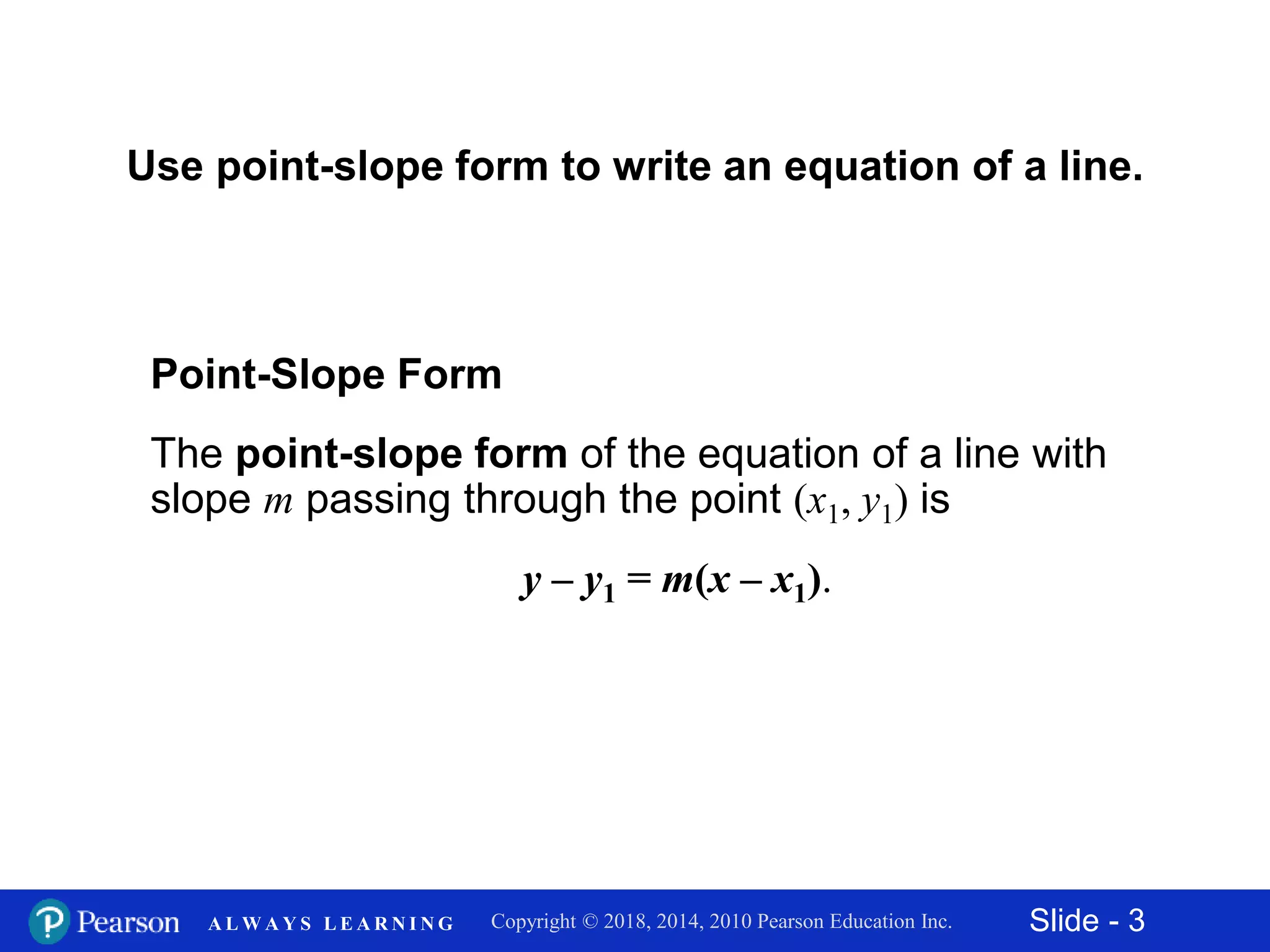 11.5 point slope form of a linear equation | PPTX