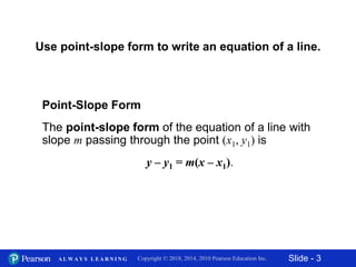 11.5 point slope form of a linear equation | PPT | Free Download