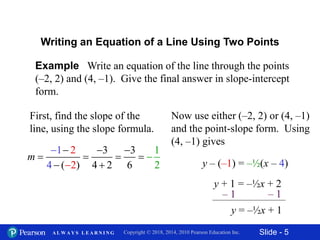 11.5 point slope form of a linear equation | PPT | Free Download