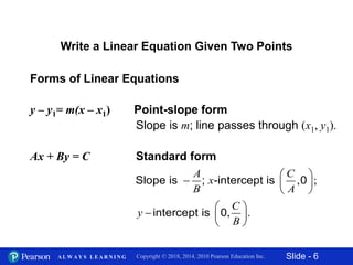 11.5 point slope form of a linear equation | PPT
